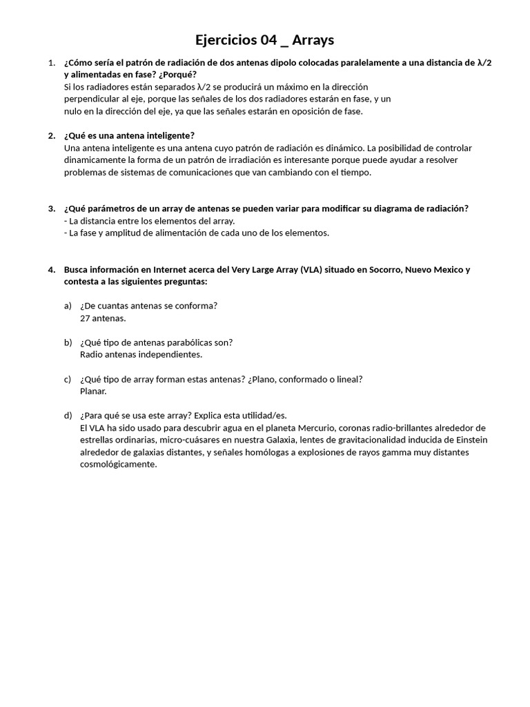 Arrays de antenas y el Very Large Array: características y aplicaciones ...
