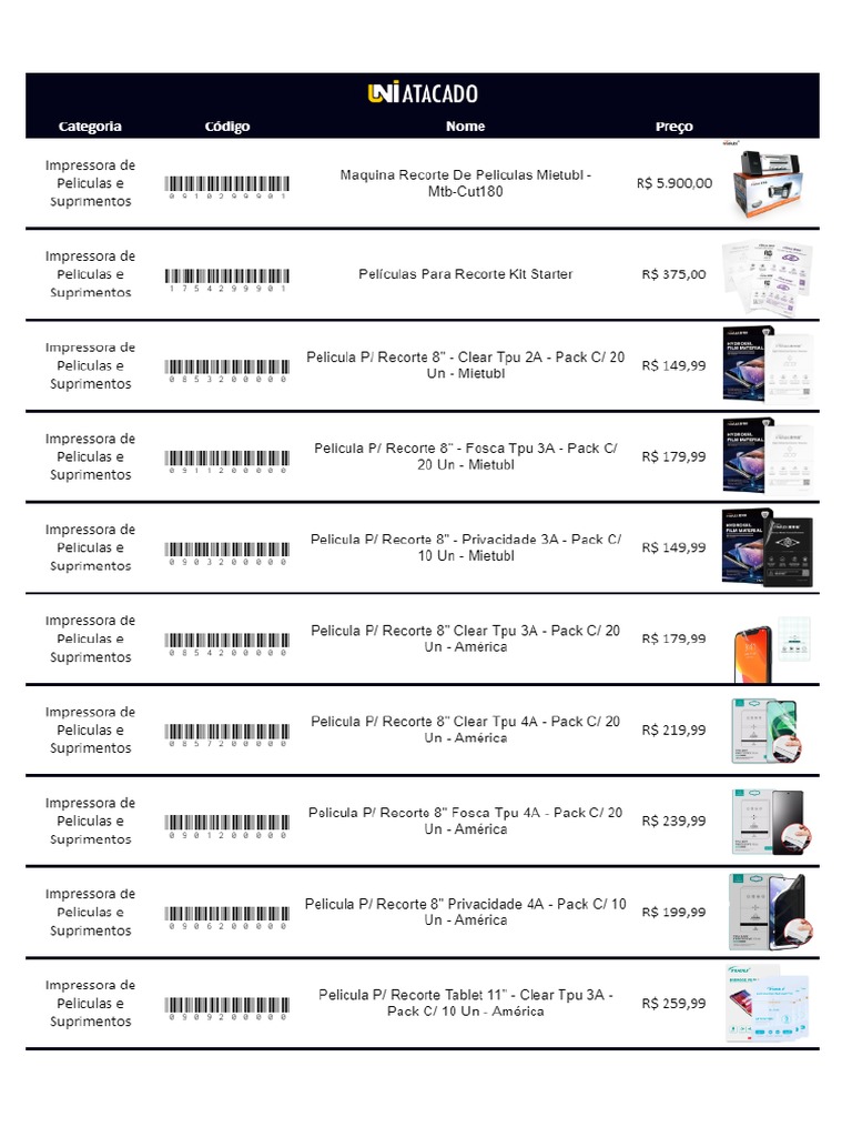Uni Atacado - Acessórios para Celulares | PDF | Hdmi | Smartwatch