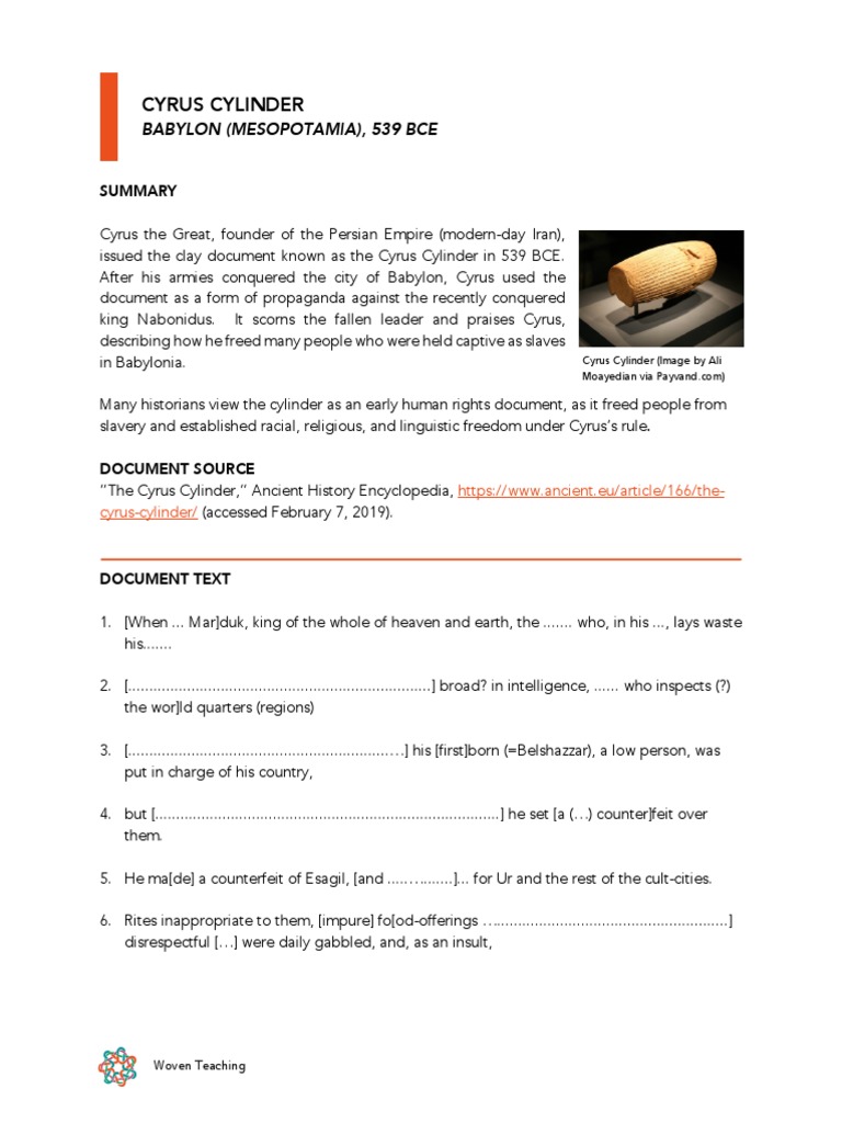 Cyrus Cylinder | PDF | History