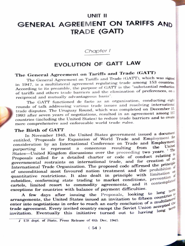 Trade Law Unit 2 | PDF | General Agreement On Tariffs And Trade | World ...