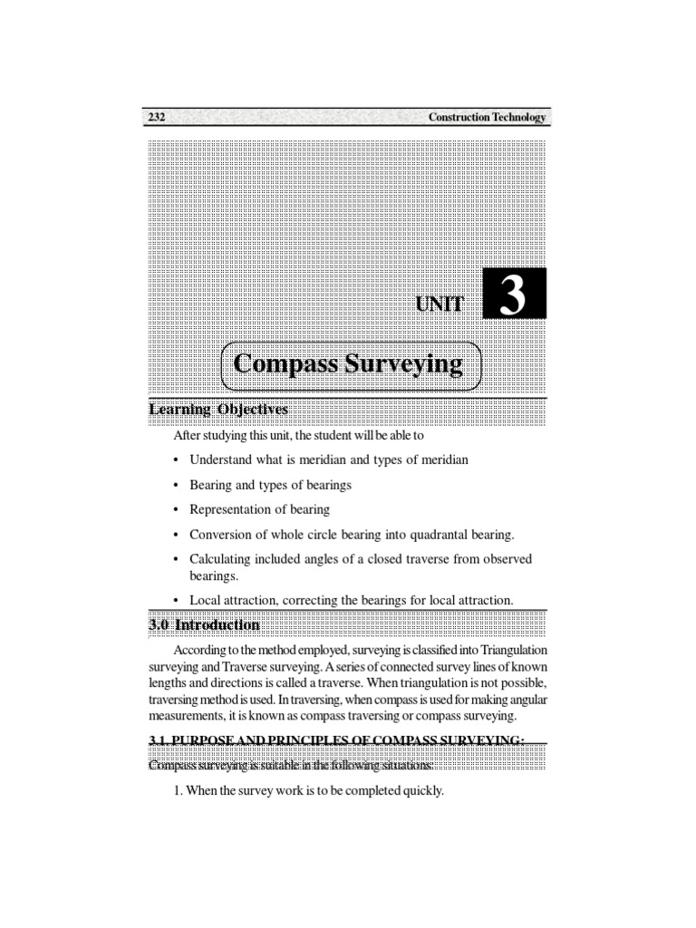 Prismatic Compass Surveying Guide | PDF | Surveying | Compass