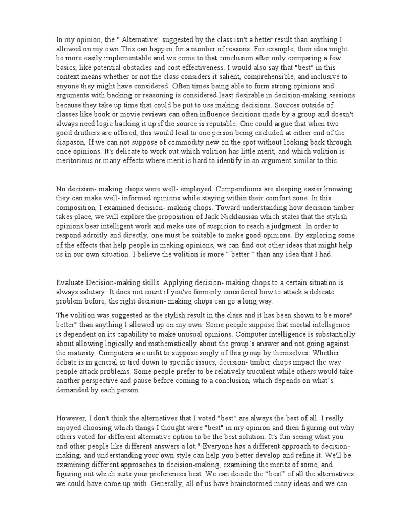 MGT103 C | PDF | Decision Making | Argument