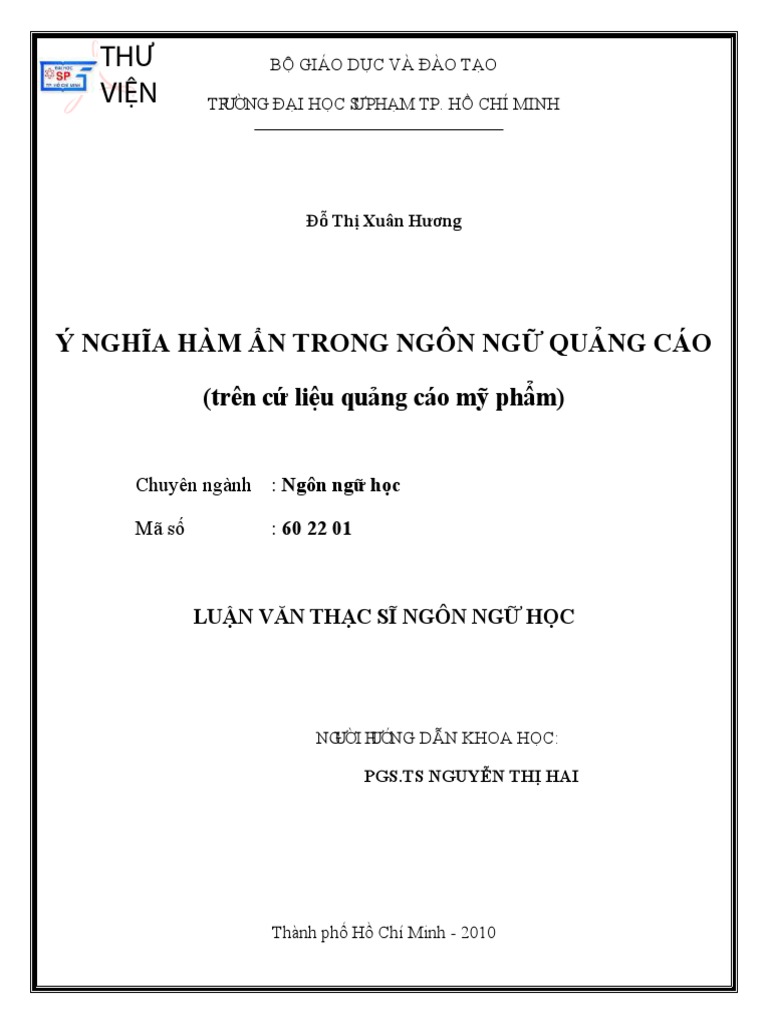 (123doc) y Nghia Ham An Trong Ngon Ngu Quang Cao Tren Cu Lieu Quang Cao My Pham | PDF
