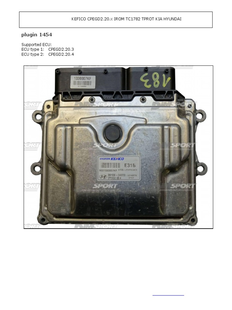 Kefico Cpegd2.20.x Irom Tc1782 Tprot Kia Hyundai | PDF