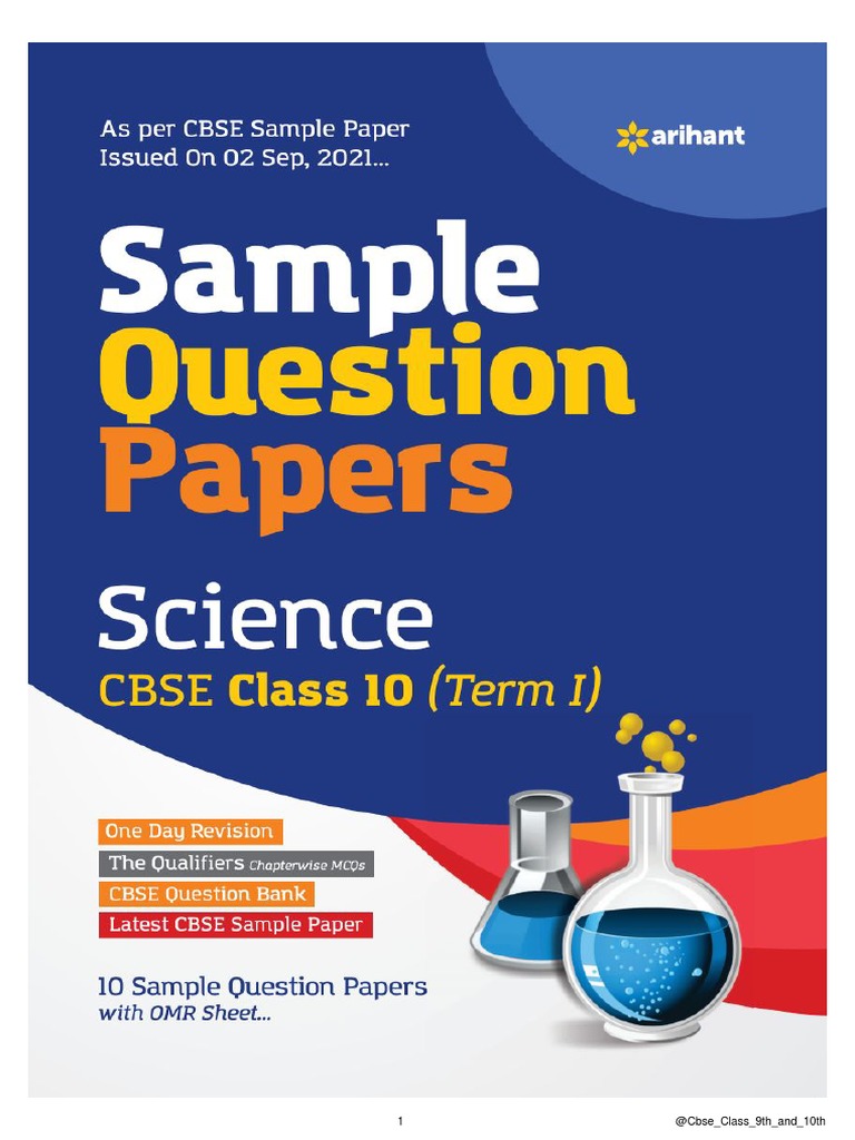 Arihant CBSE Term 1 Science Sample Papers Questions For Class 10 | PDF