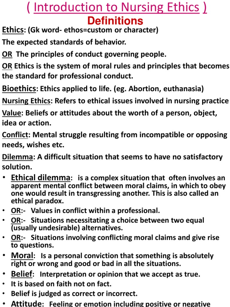 Nursing Ethics Pdf Morality Nursing