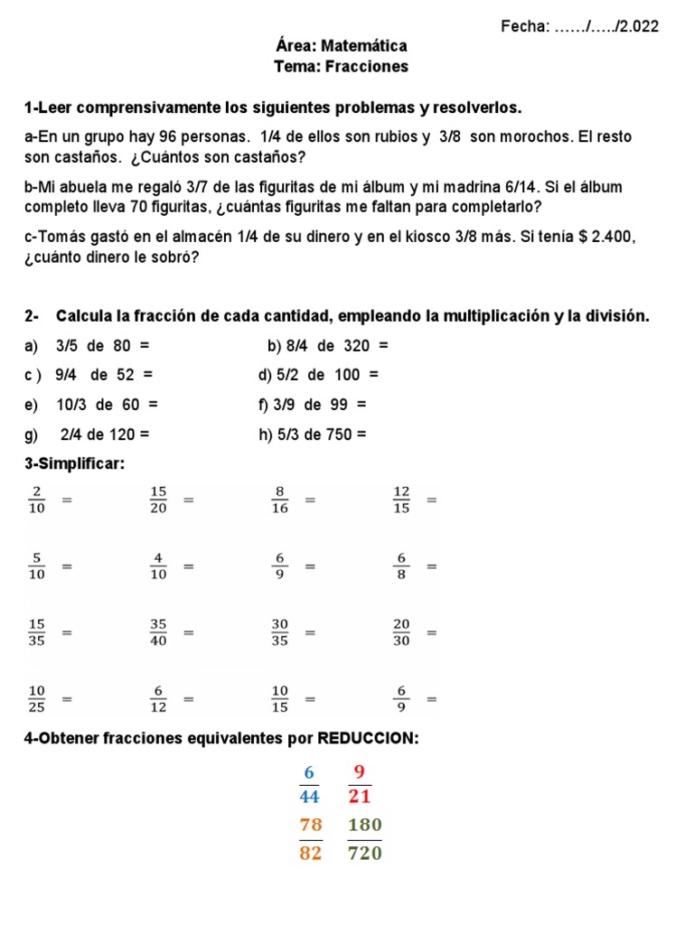 Fracciones Tarea 8909 | PDF