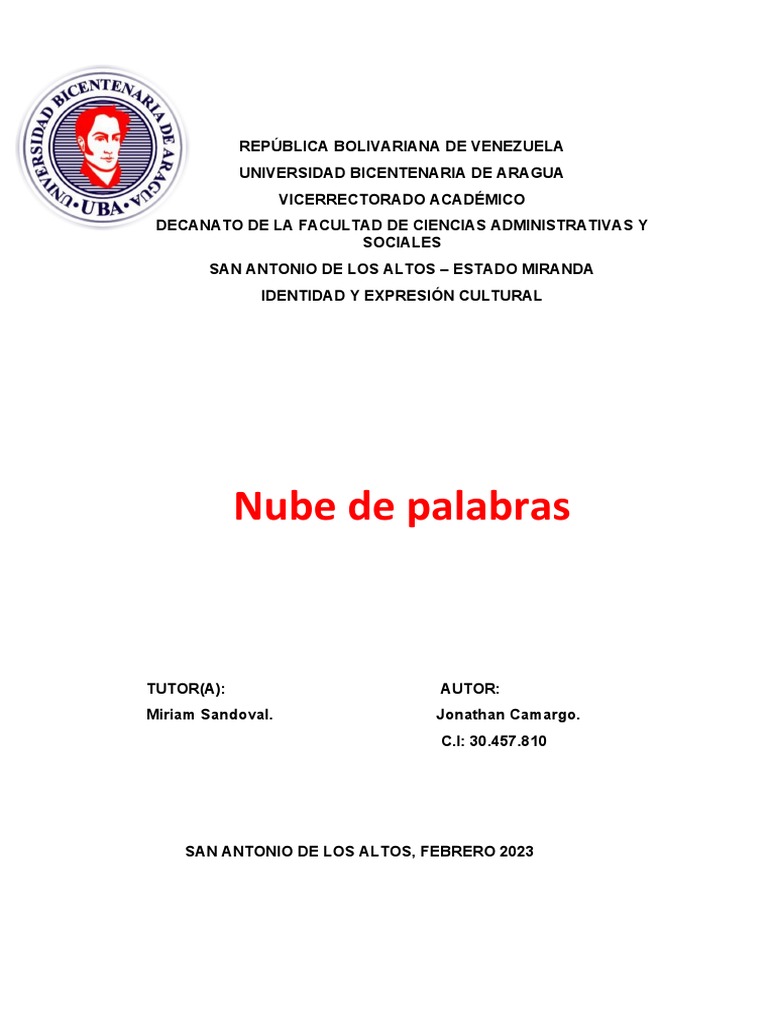 Nube de Palabras Jonathan Camargo | PDF Nube de Palabras Jonathan Camargo | PDF
