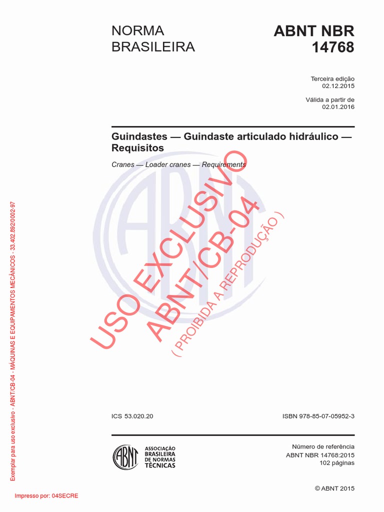 Abnt NBR 14768 | PDF | Engenharia Civil | Engenharia Mecânica