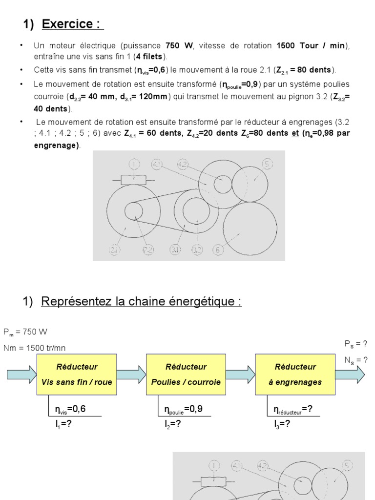 Exercice Engrenage | PDF | Engrenage | Outils