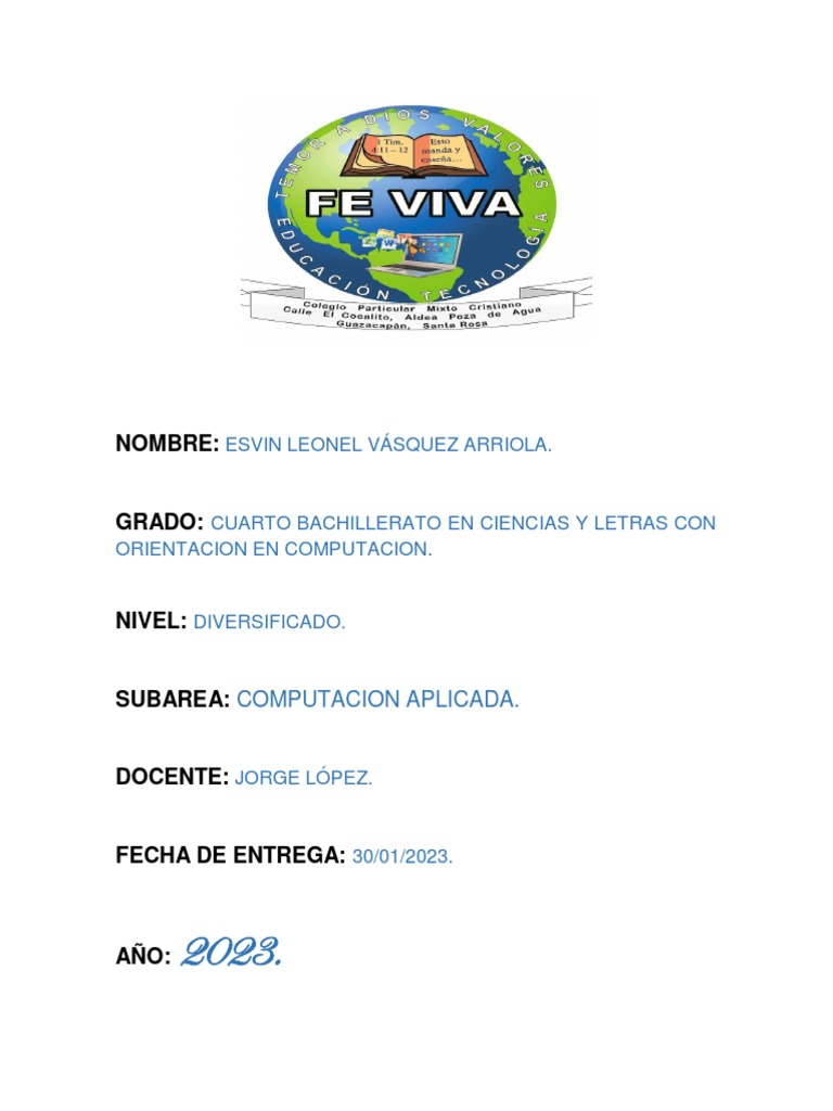 Tarea de Computacion Aplicada | PDF | Lenguaje de programación | Programación de computadoras