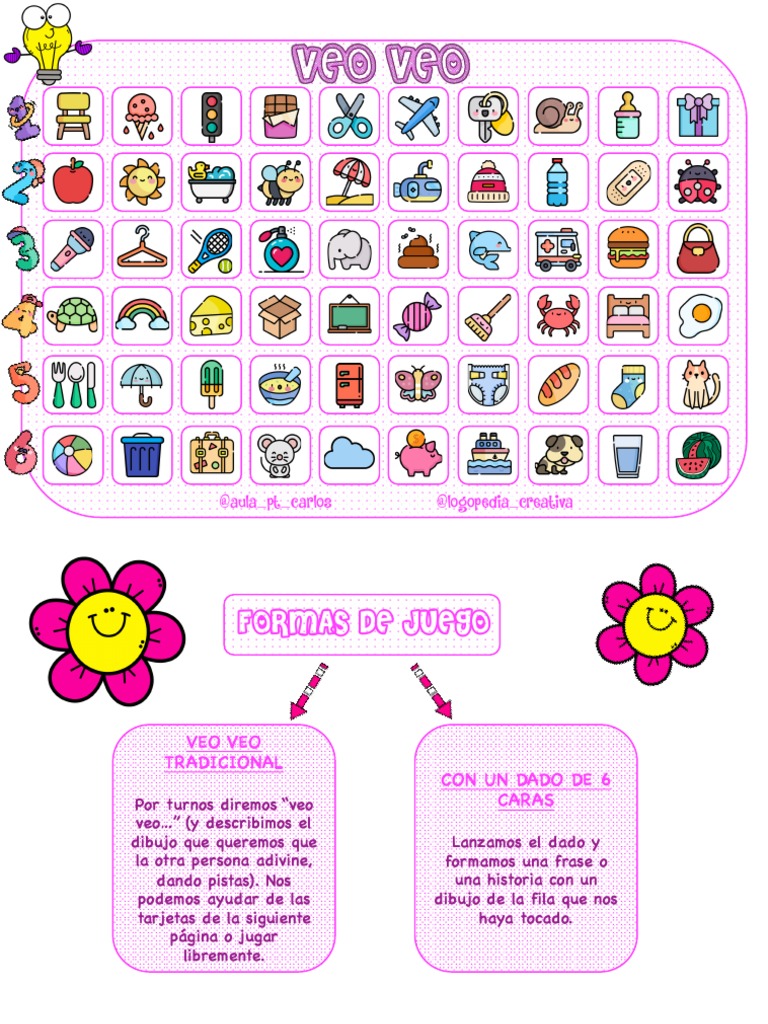 Juego del Veo Veo: Ejemplos y Tarjetas | PDF