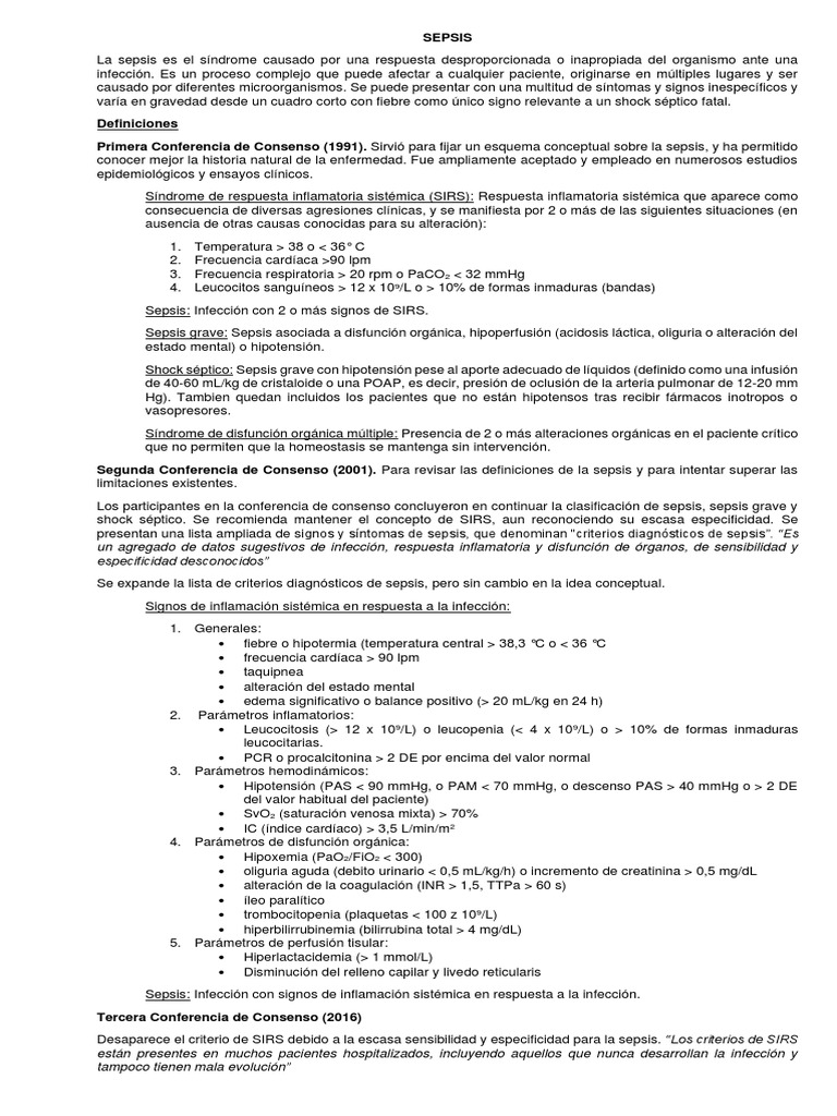 Sepsis | PDF | Septicemia | Medicina CLINICA