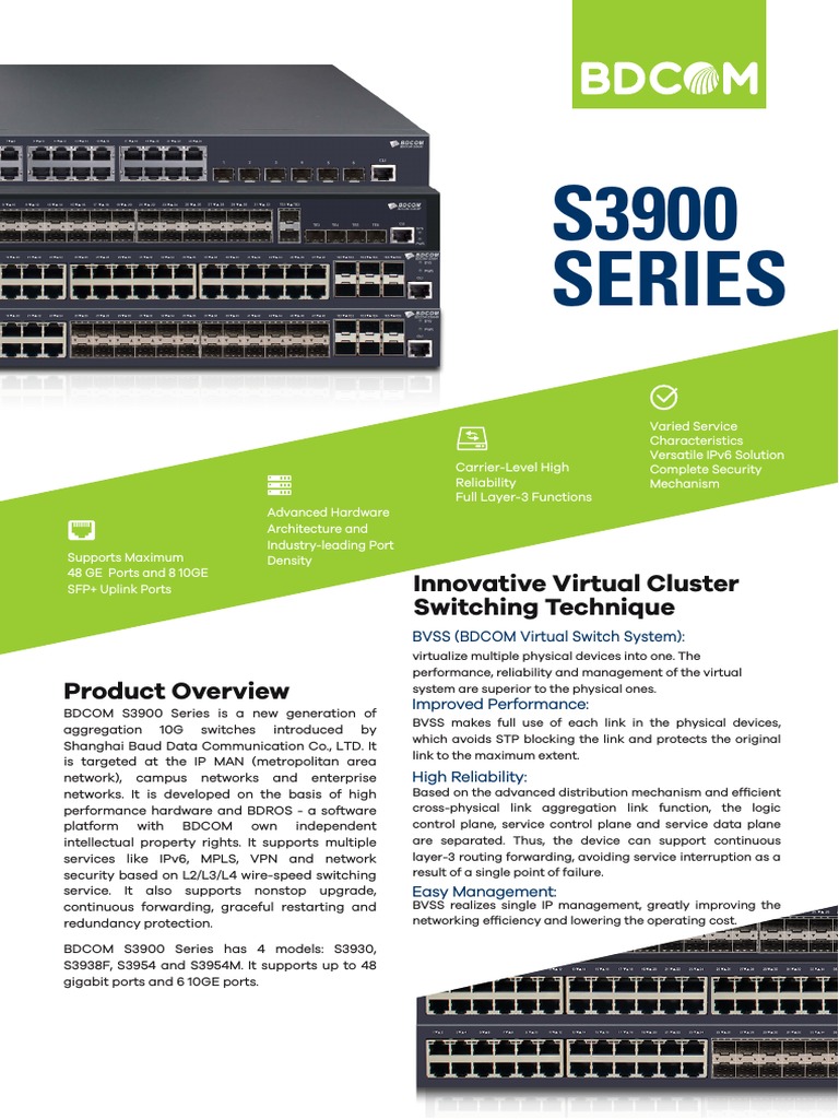 S3900 Series: Innovative Virtual Cluster Switching Technique | PDF ...