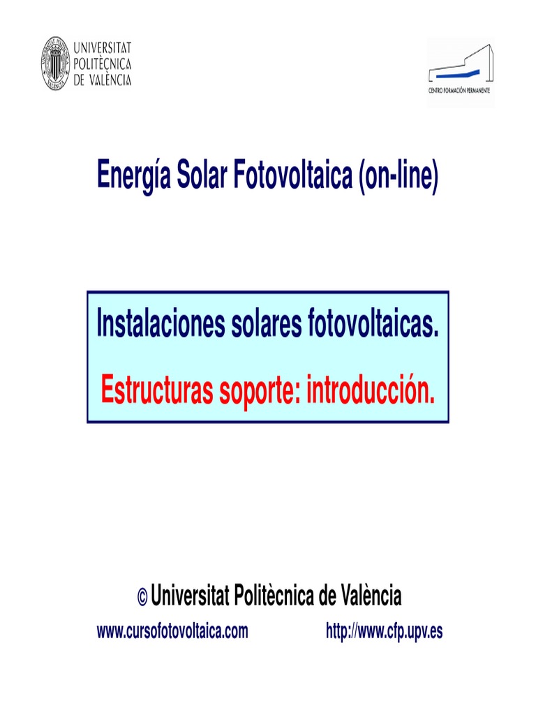 FV Intro M1 Cap04 Estructuras Slides V2 | PDF | Sistema fotovoltaico ...