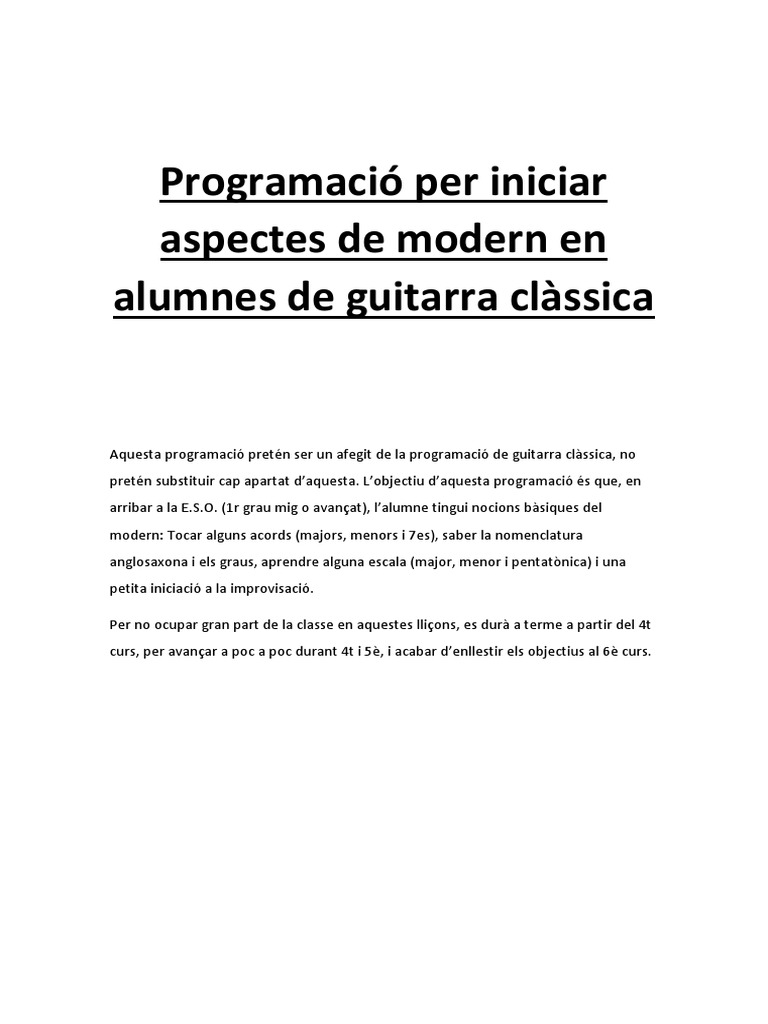 1 - (Calibri) Programació Per Iniciar Aspectes de Modern en Alumnes de ...