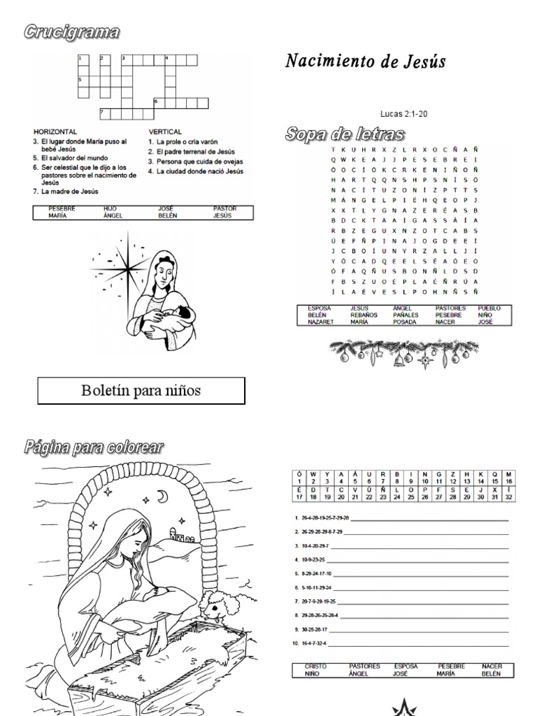 Nacimiento de Jesús: Actividad Infantil | PDF