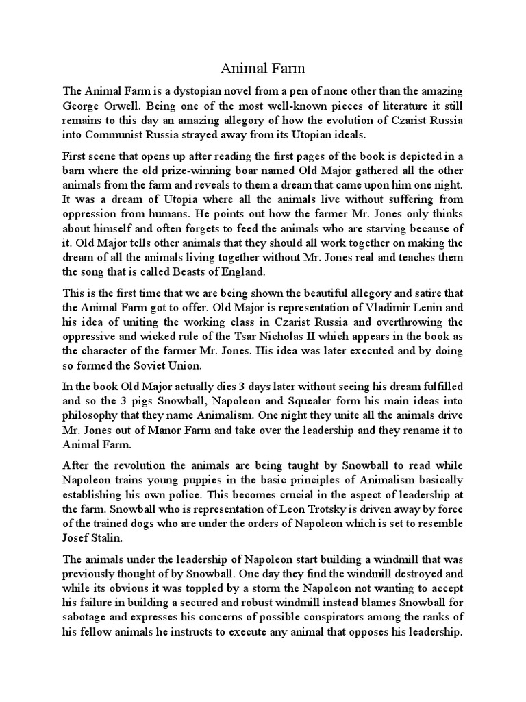 Animal Farm Essay | PDF