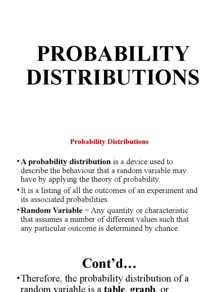 Probability Distributions Guide | PDF | Probability Distribution | Normal Distribution