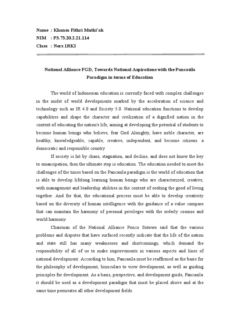 Review of Strengthening Character With The Pancasila Paradigm ...