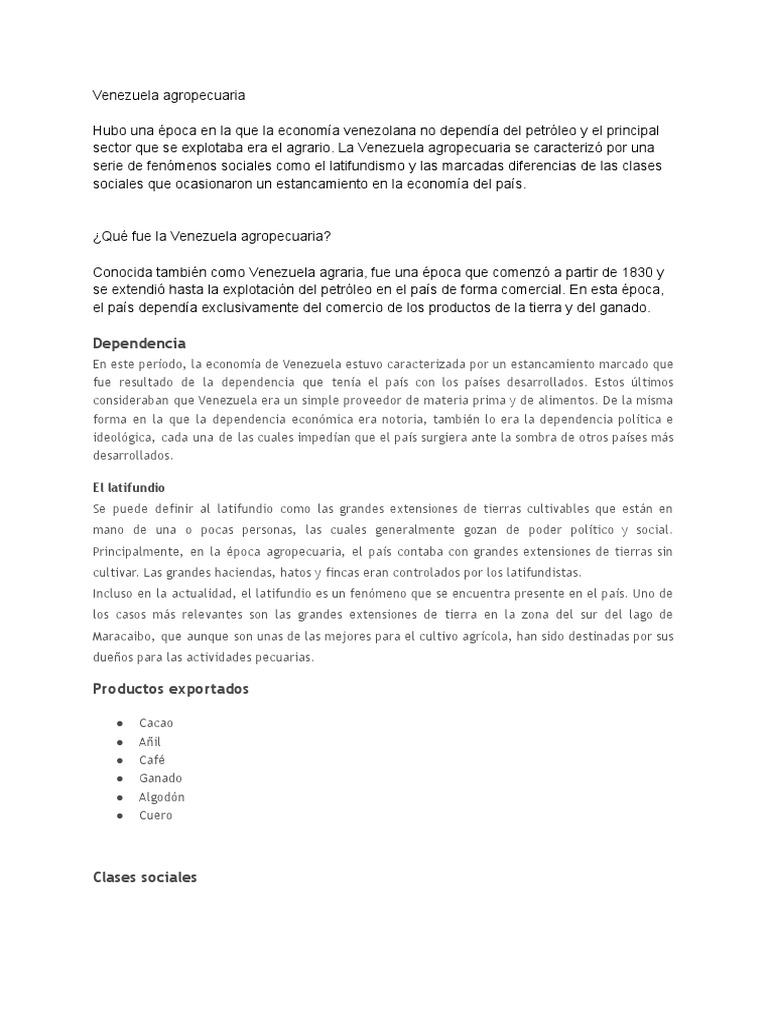 Venezuela Agropecuaria | PDF | Venezuela | Agricultura