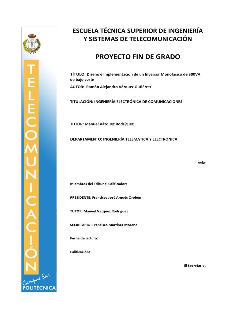 (Internacional) Diseño e Implementación de Un Inversor Monofásico de ... (Internacional) Diseño e Implementación de Un Inversor Monofásico de ...