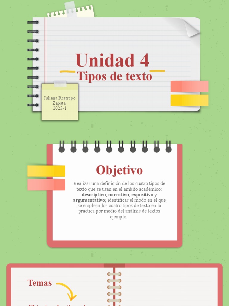 Análisis de los cuatro tipos de texto académico: descriptivo, narrativo ...
