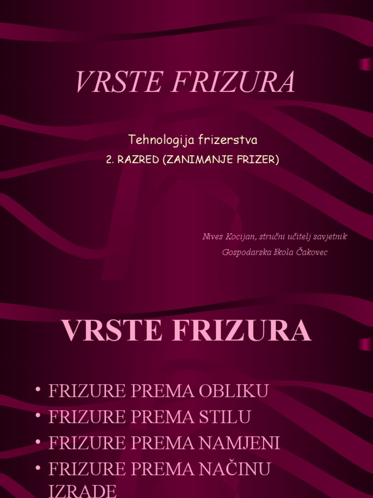 FRIZER Tehnologija-Frizerstva Vrste-Frizura 2.r | PDF