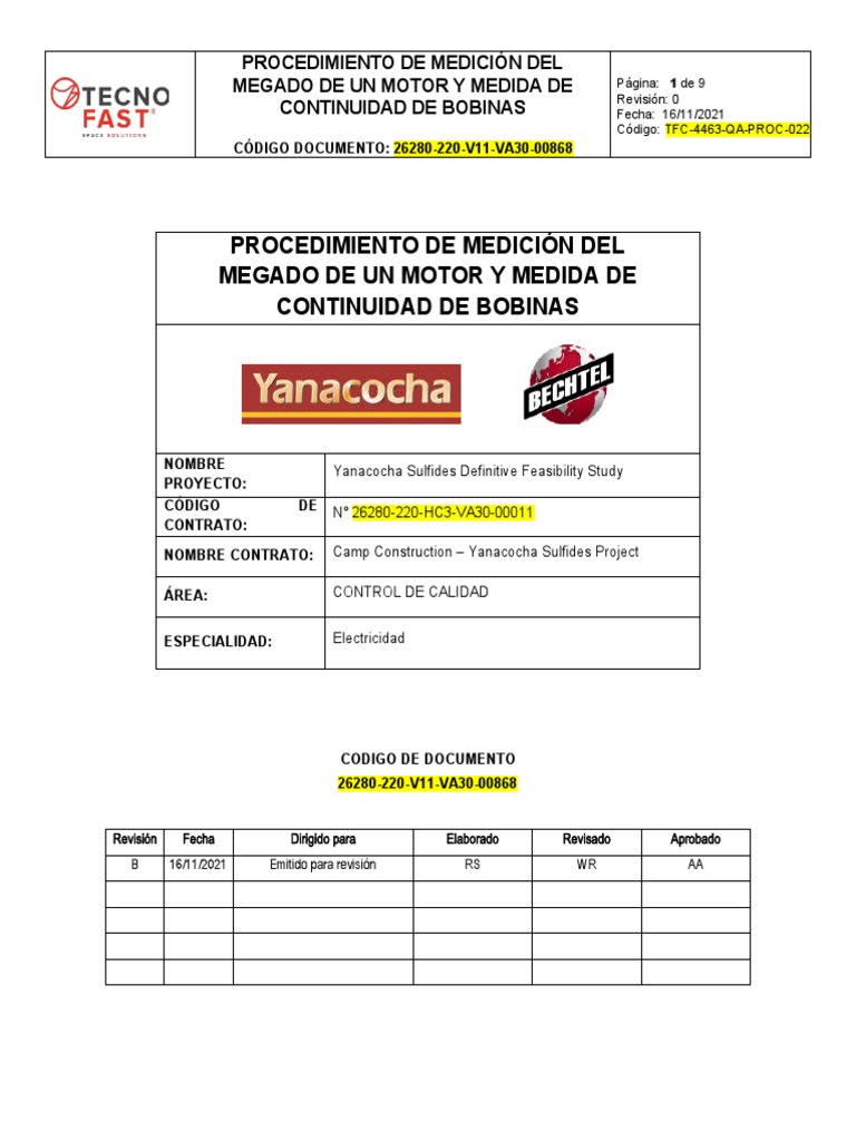 04 Procedimiento de Medicion de Megado Motor y Continuidad Bobinas ...