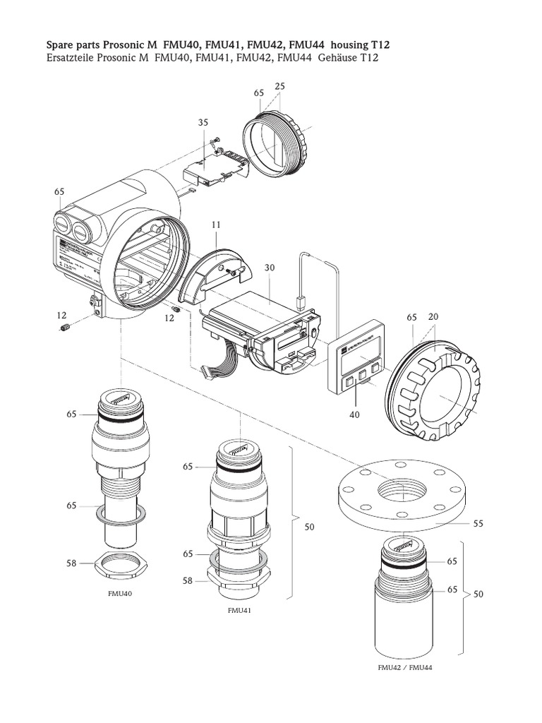 Prosonic FMU Spare Parts Guide | PDF