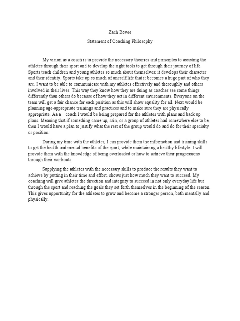 Statement of Coaching Philosophy | PDF