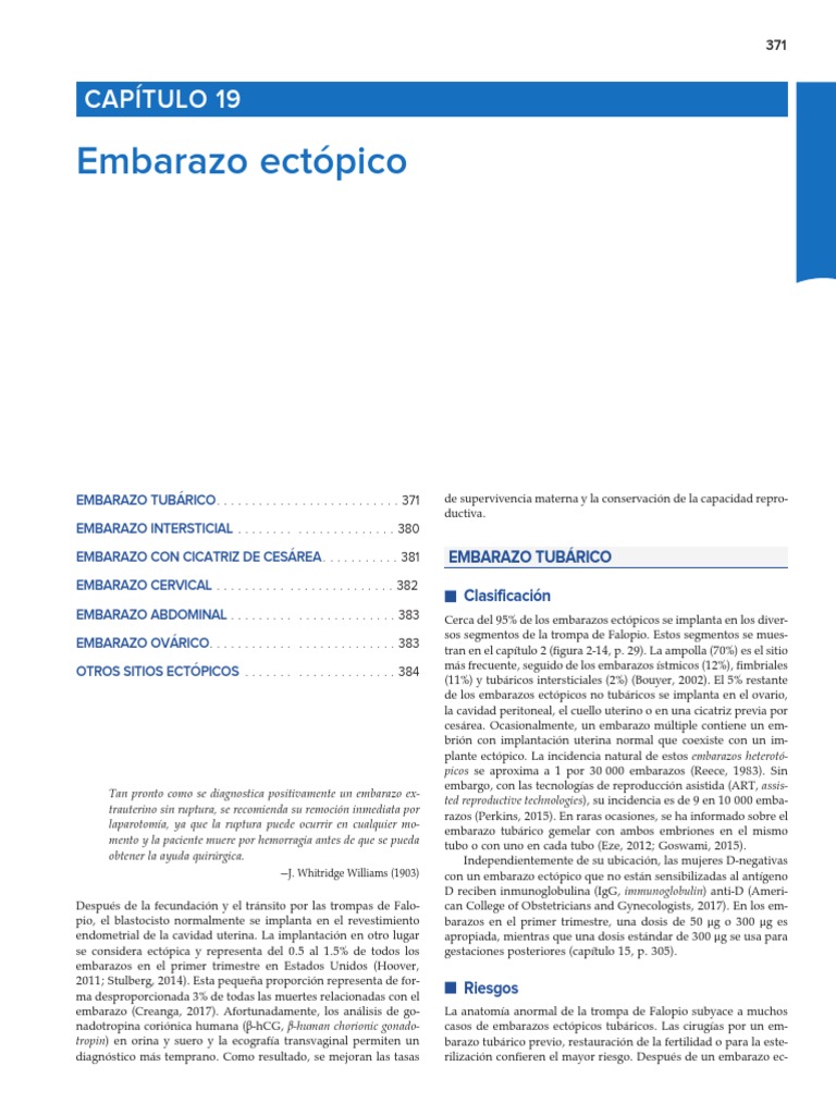 Williams Obstetricia-Embarazo Ectópico | PDF | El embarazo | Ciencias de la Salud