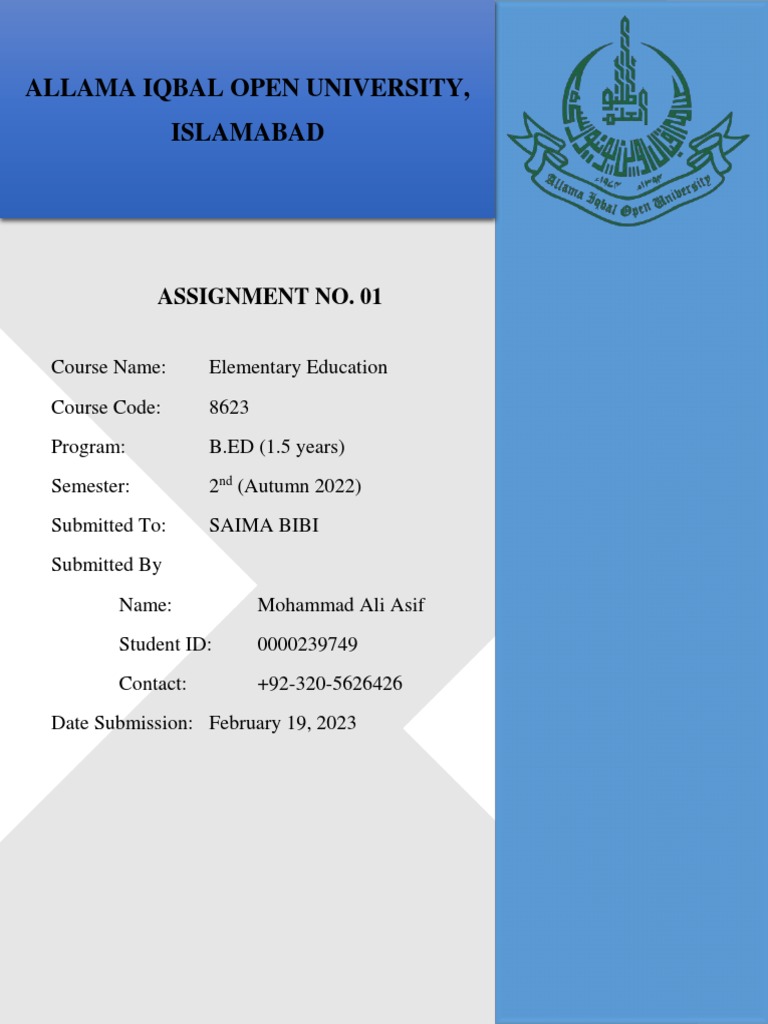 8623 Assignment No 1 Solutions by Mohammad Ali Asif | PDF | Cognitive ... 8623 Assignment No 1 Solutions by Mohammad Ali Asif | PDF | Cognitive ...