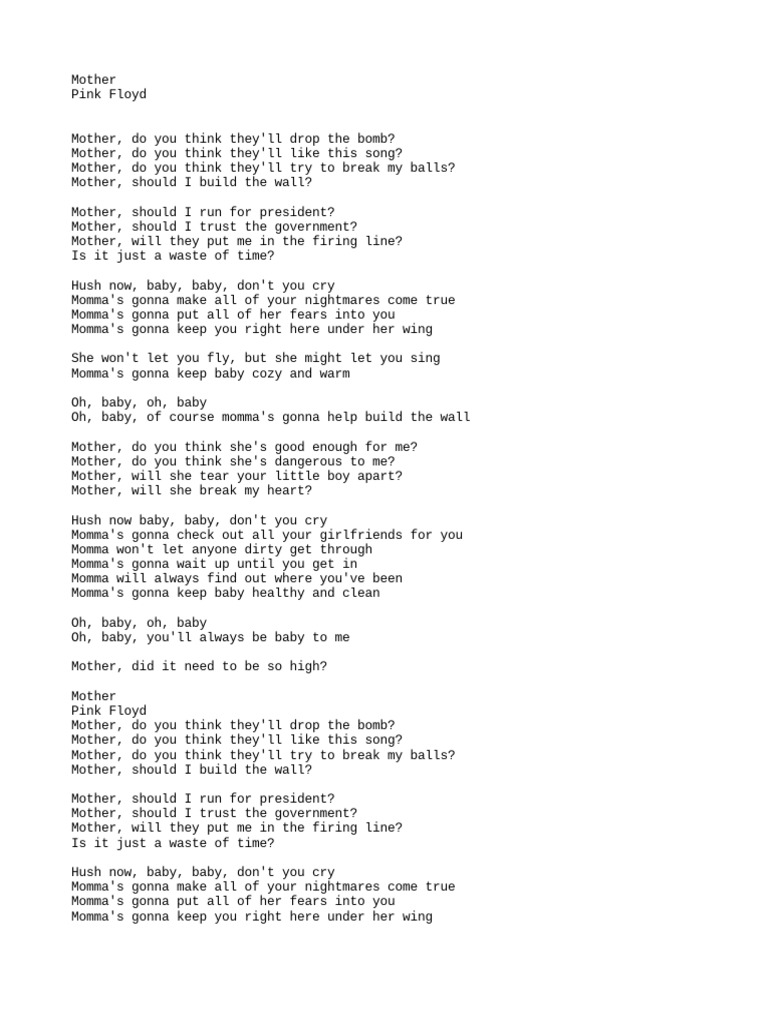 Pink Floyd - Mother | PDF