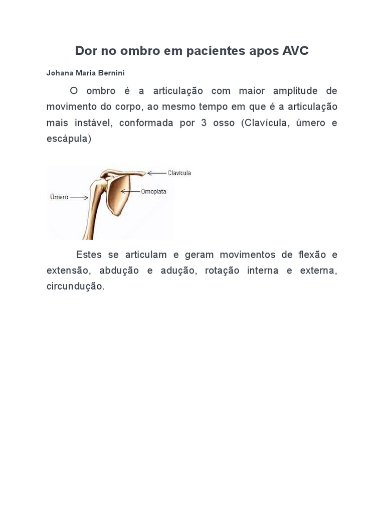 Ombro Congelado em Pacientes Pós-AVC | PDF | Autoajuda | Bem-estar