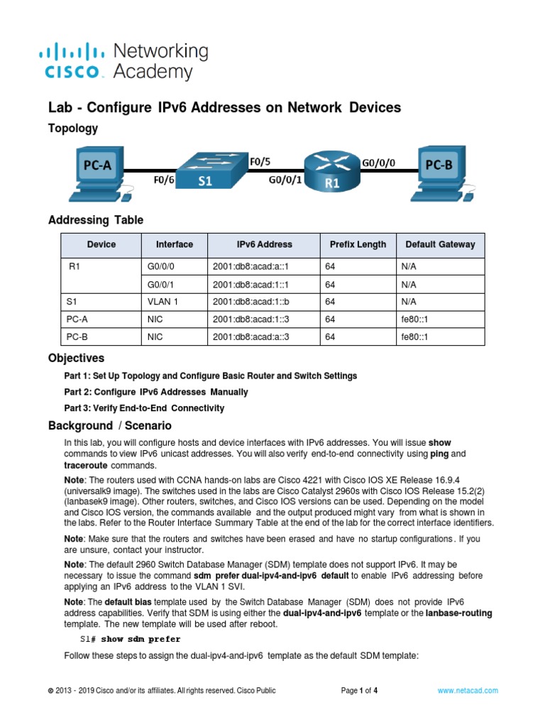 12.9.2-Lab-Configure-Ipv6-Addresses-On-Network (Resuelto) | PDF | I Pv6 ...