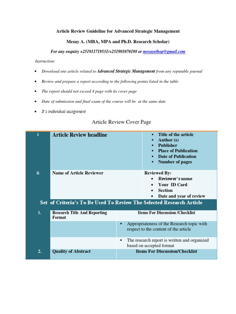 Article Review Guideline LCM | PDF | Evaluation | Hypothesis Article Review Guideline LCM | PDF | Evaluation | Hypothesis