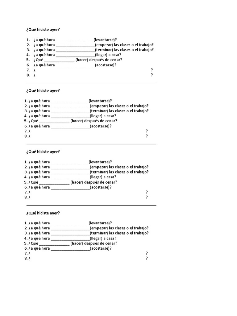 Que Hiciste Ayer | PDF