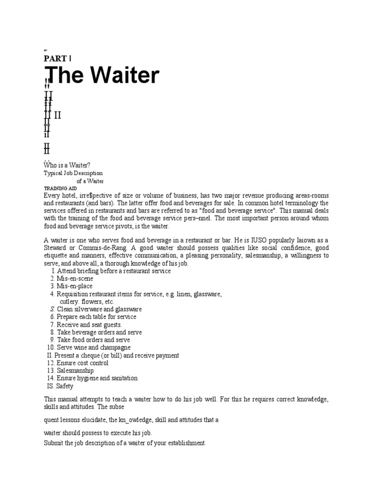 Essential Waiter Training Guide | PDF | Menu | Restaurants