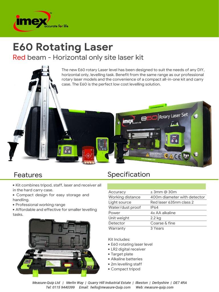 Imex E60 Rotating Laser | PDF