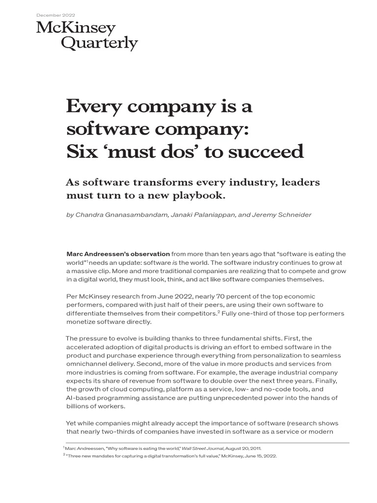 Every Company Is A Software Company Six Must Dos To Succeed | PDF ...