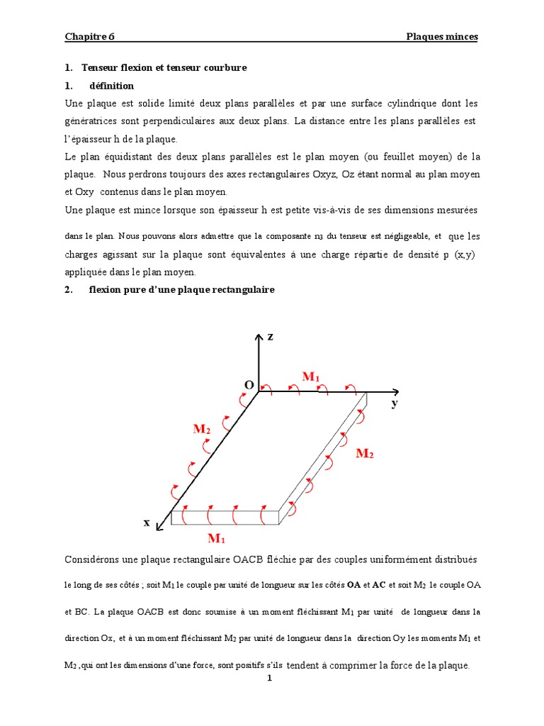 Chapitre 6 Plaques Minces | PDF | Flexion (matériau) | Physique