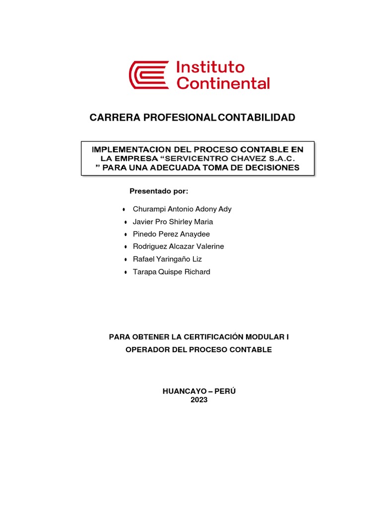 Cpp1 Pinedo Perez Ana Haydee Empresa Implementacion Del Proceso Contable en La Empresa ...