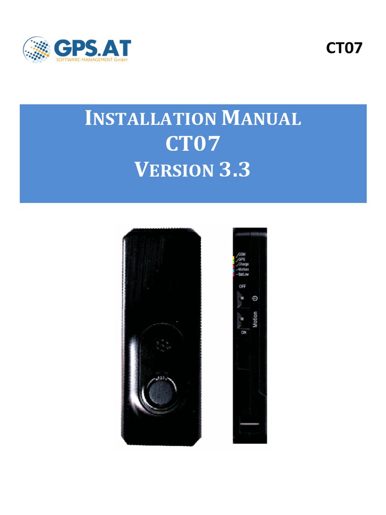 InstallationManual CT07 | PDF | Gsm | Battery Charger