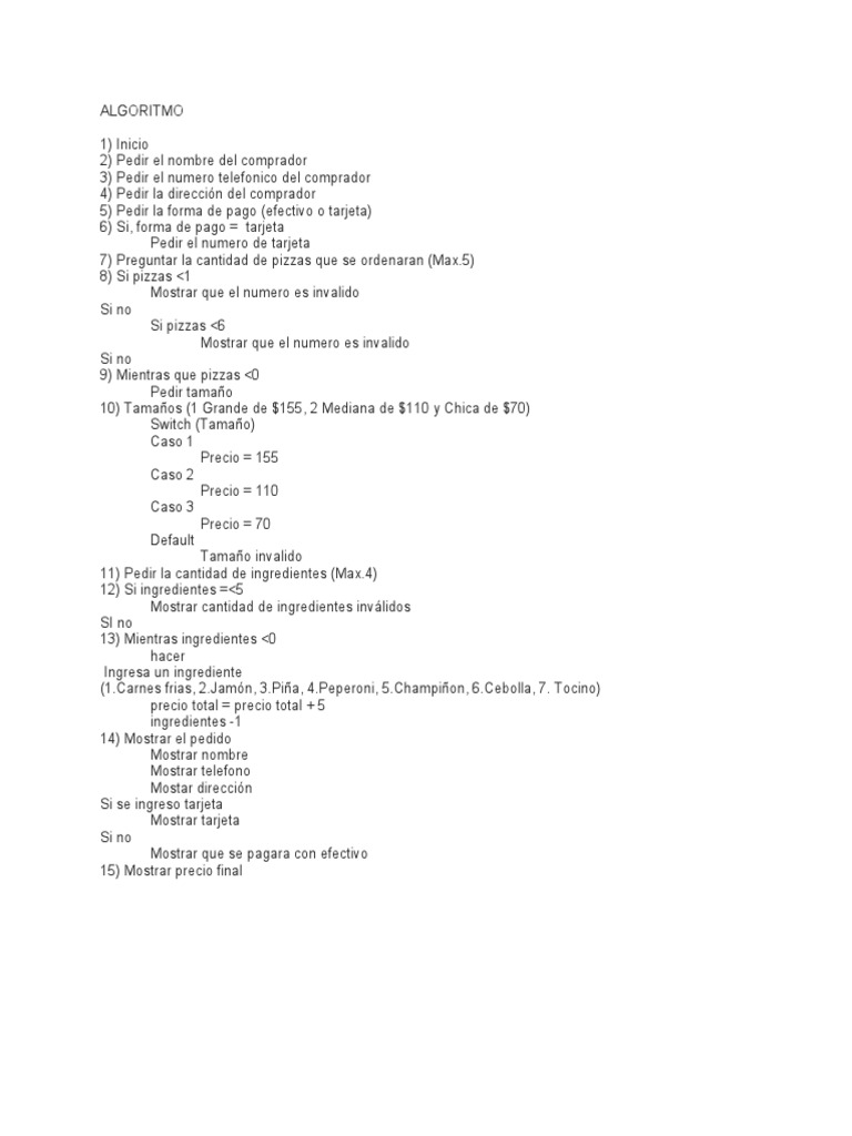 Algoritmo Trabajo Final | PDF