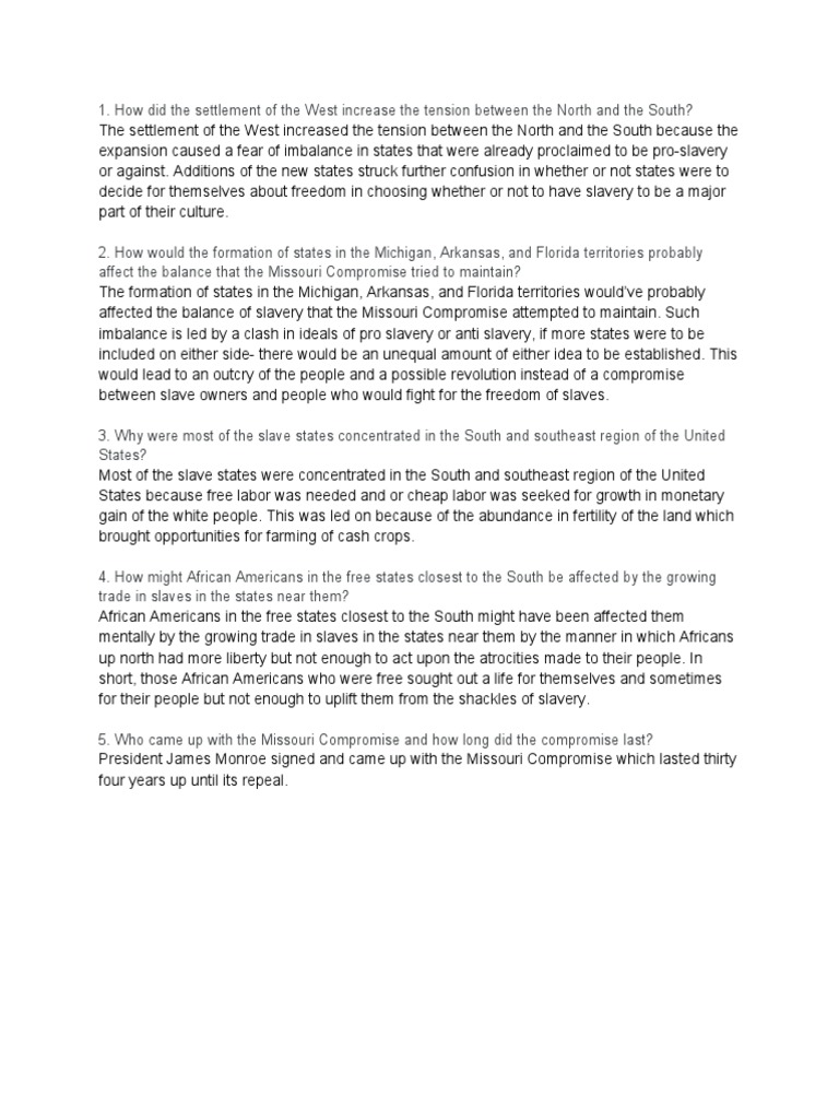 The Missouri Compromise (1820) | PDF