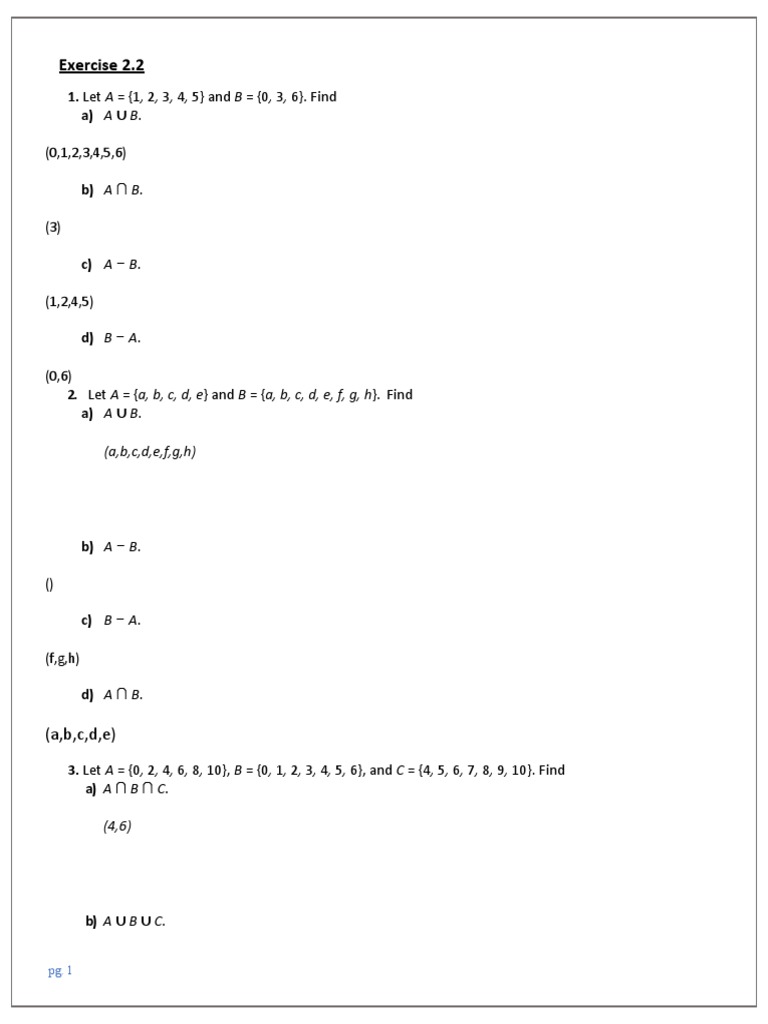 Exercise 22 A B C D E F G H Pdf Teaching Methods And Materials Science And Mathematics 