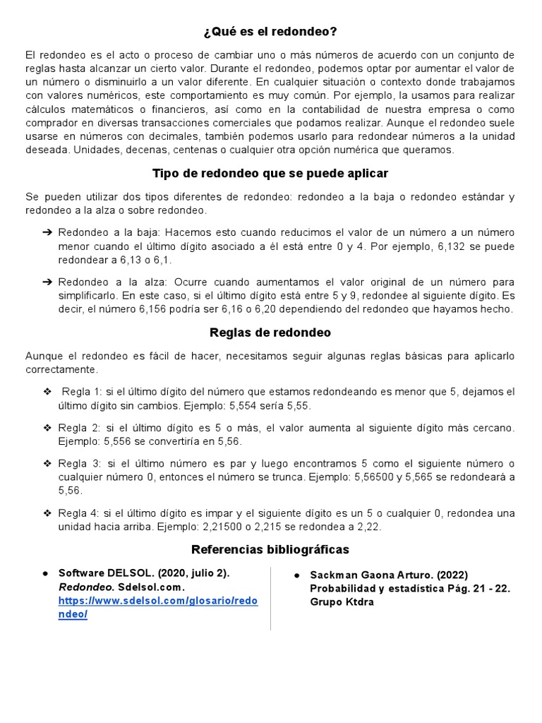 ¿Qué Es El Redondeo | PDF | Matemáticas