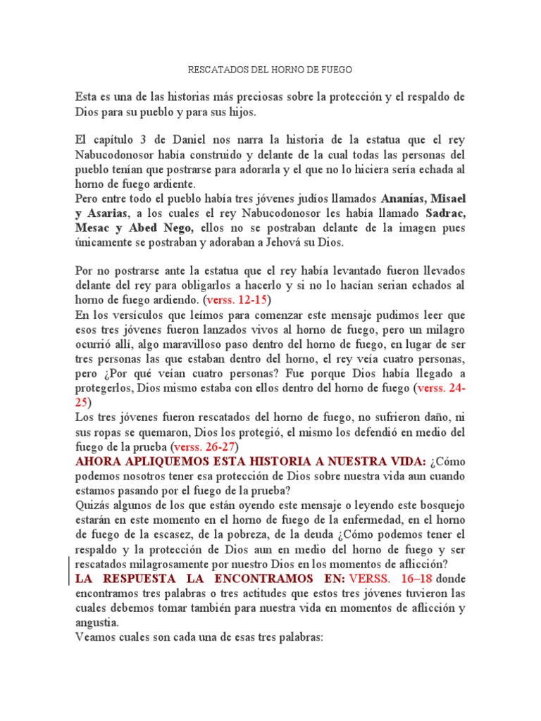 Rescatados del Horno de Fuego | PDF | Nabucodonosor Ii | Daniel (figura ...