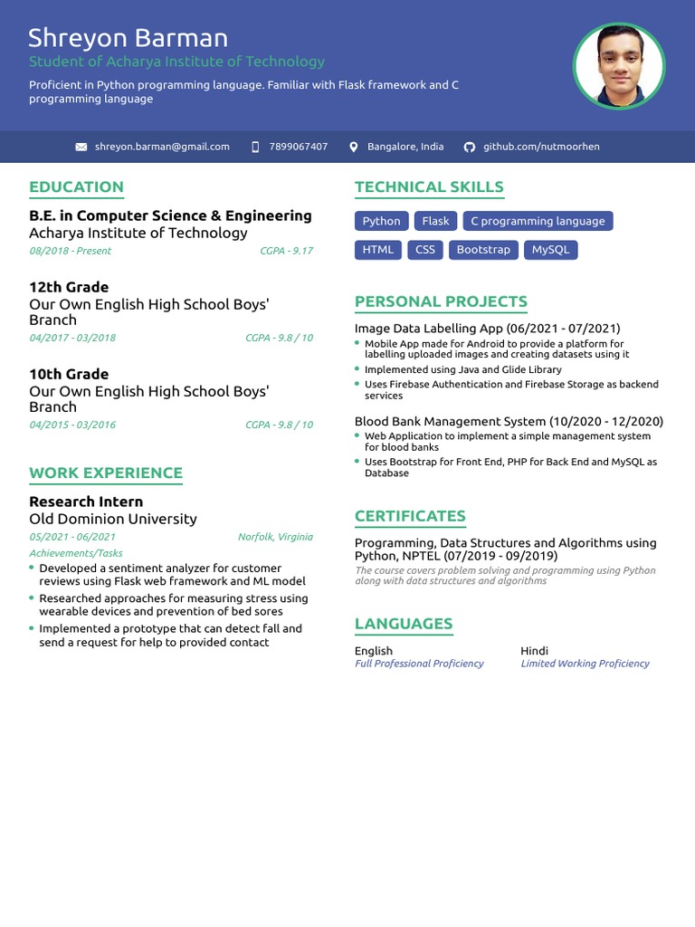 Shreyon Resume | PDF | Web Application | Computer Programming